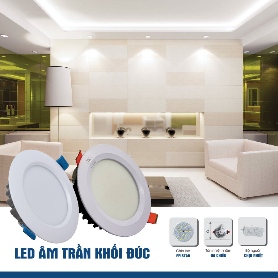 Tổng hợp những mẫu đèn led âm trần hot nhất 2019