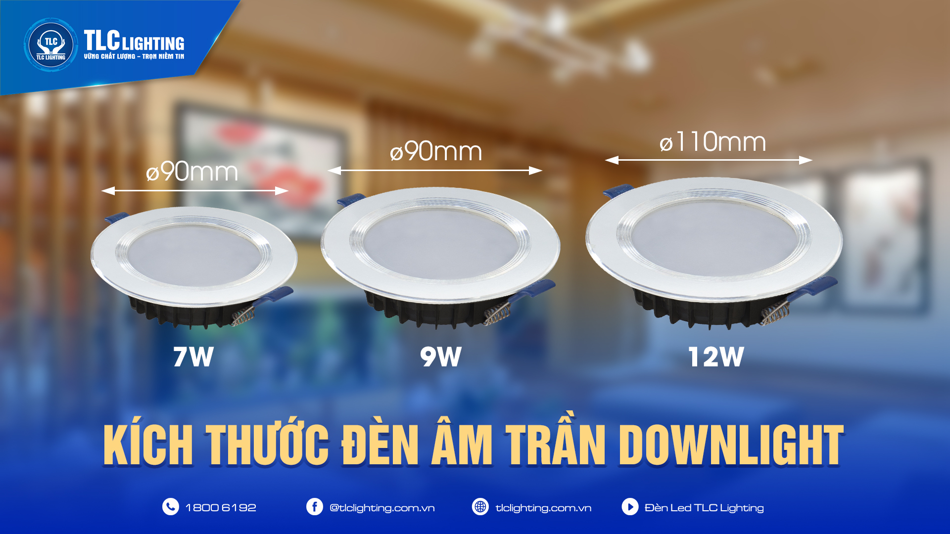 Bảng kích thước đèn downlight phổ biến
